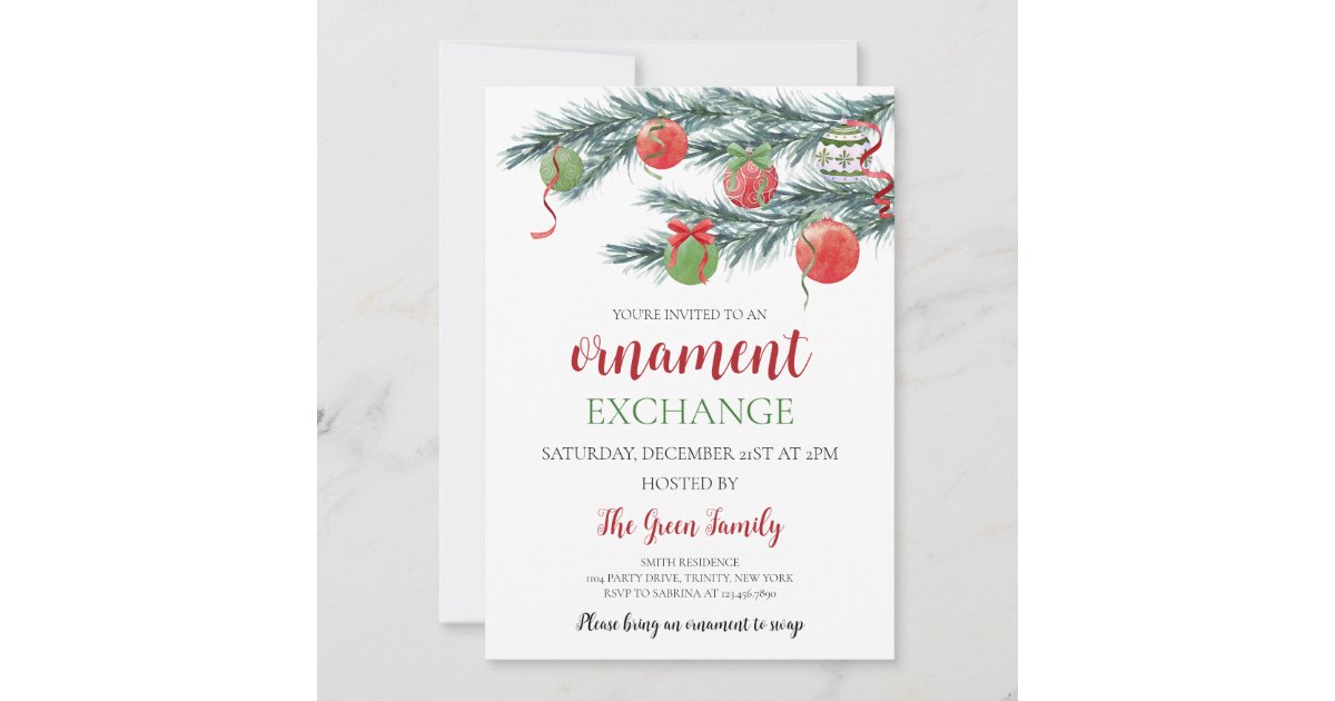 Ornament Exchange Holiday Party Invitation | Zazzle