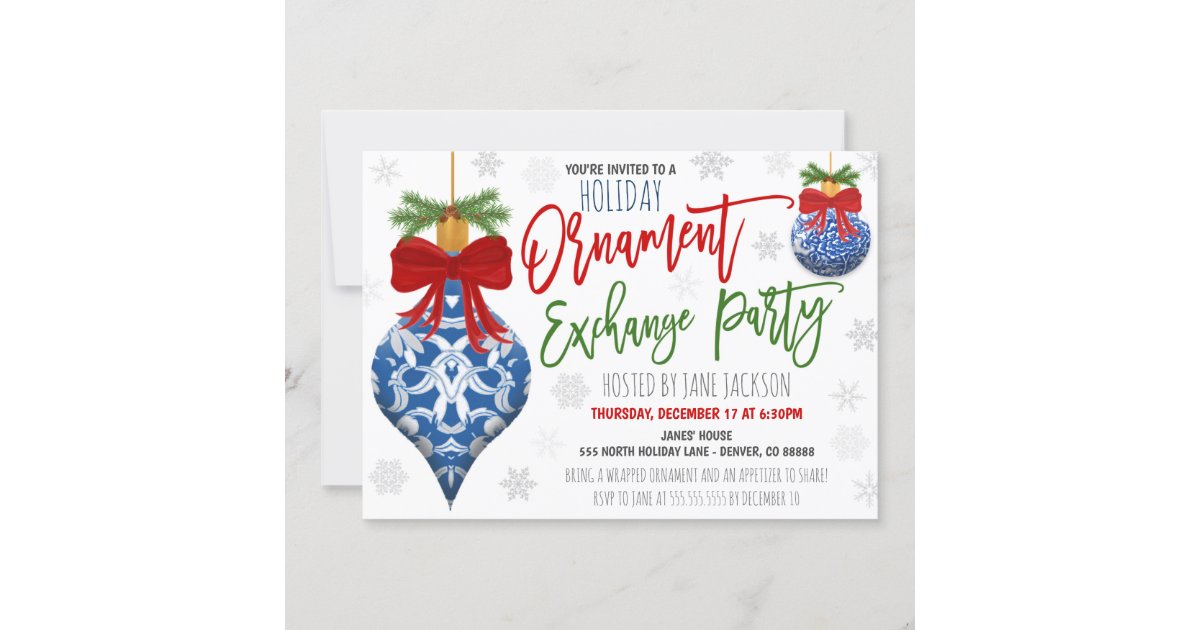 Ornament Exchange Holiday Party Invitation | Zazzle
