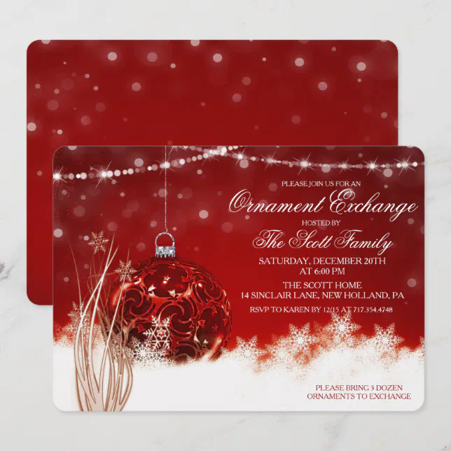 Ornament Exchange Holiday Party Invitation | Zazzle