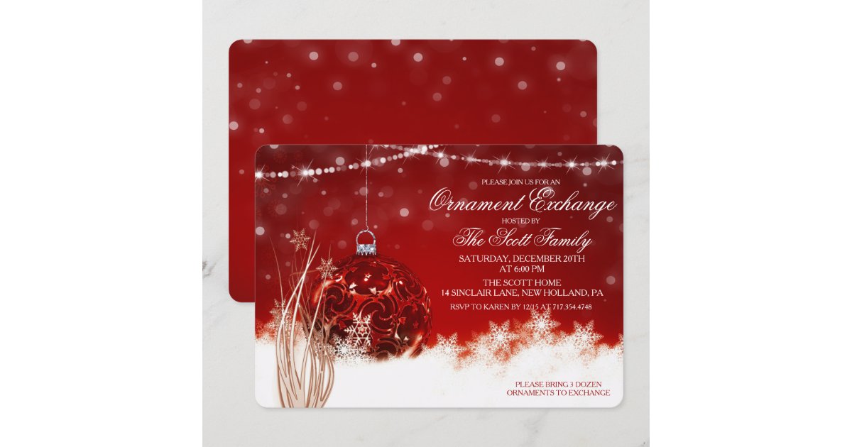 Ornament Exchange Holiday Party Invitation | Zazzle
