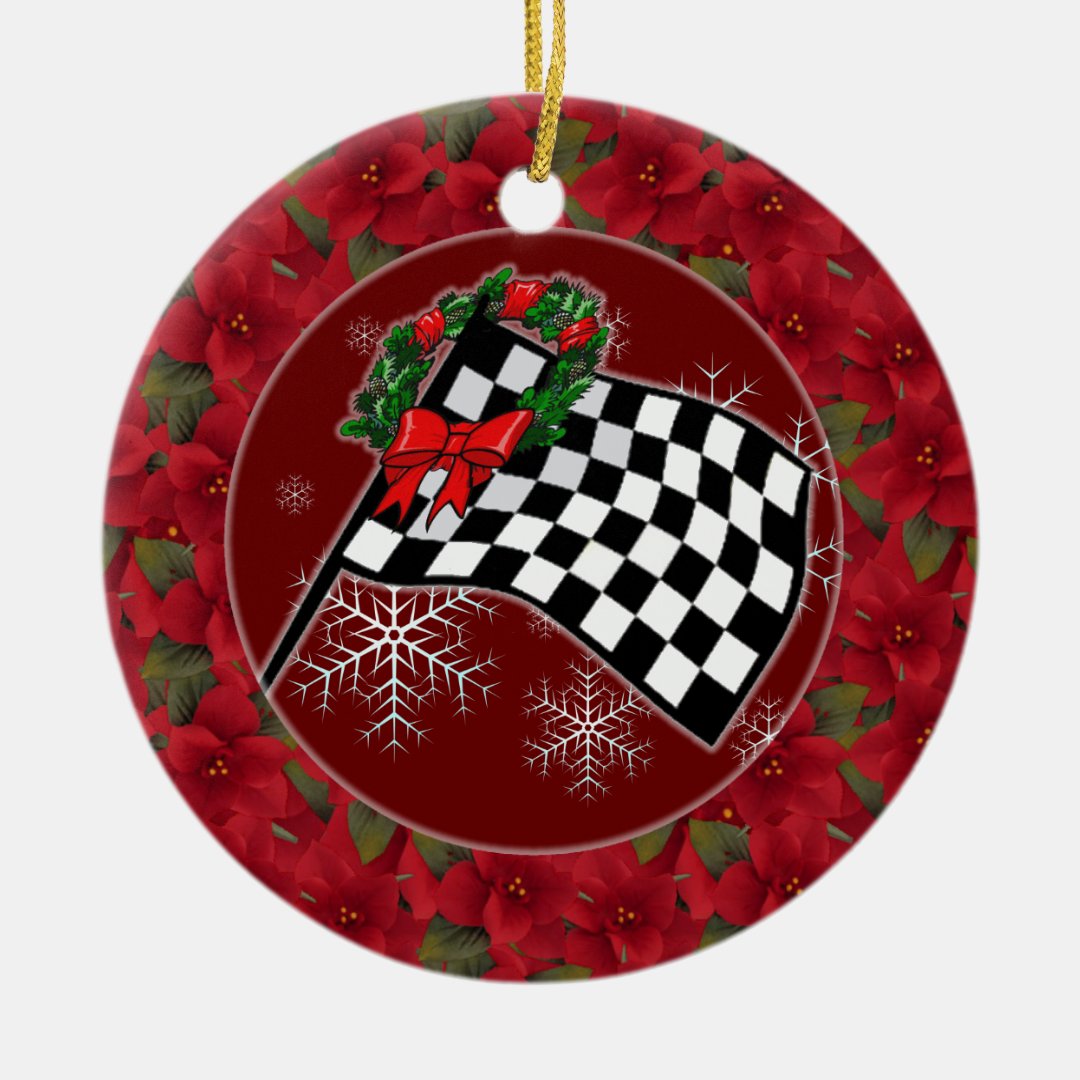 Ornament - Holiday Racing Flag | Zazzle