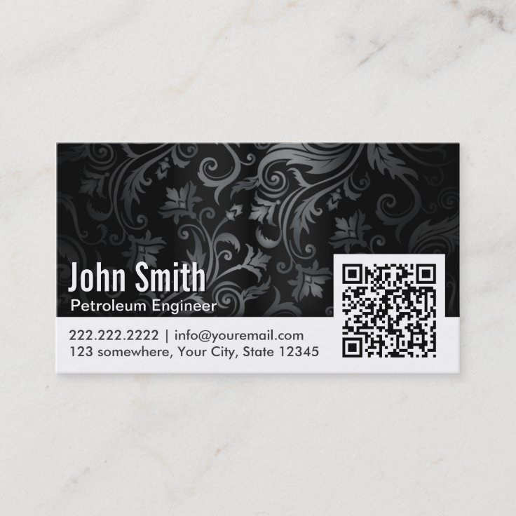 Ornament QR Code Petroleum Engineer Business Card | Zazzle