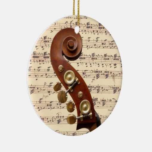 Ornament - Scroll with sheet music | Zazzle