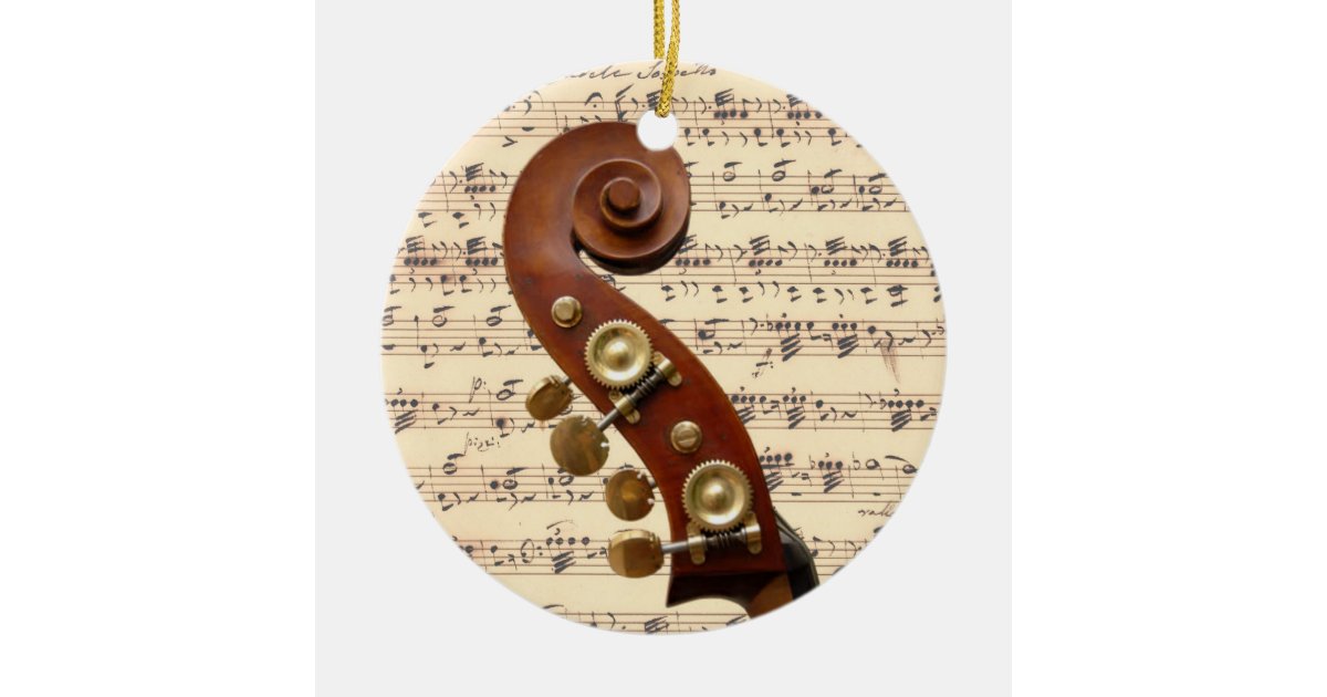 Ornament - Scroll with sheet music | Zazzle