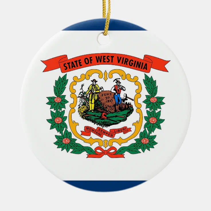 Ornament with flag of West Virginia | Zazzle