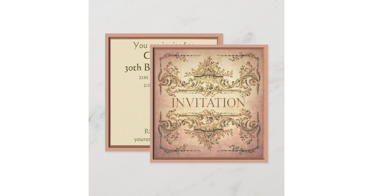 Ornamental Baroque Party Invitation | Zazzle