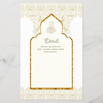 Ornamental Bilingual WALIMA Nikah Muslim Wedding Flyer | Zazzle
