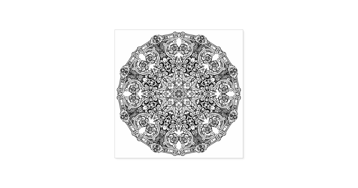 Ornamental Mandala Rubber Stamp | Zazzle
