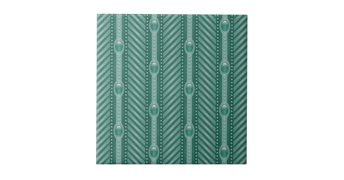 Ornamental Teal Pattern Tile | Zazzle