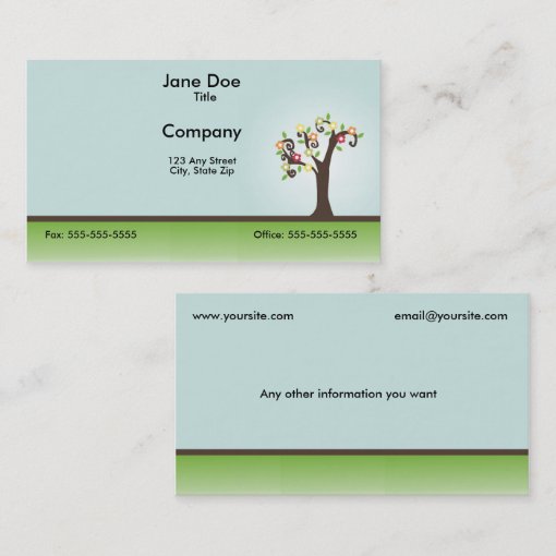 Ornamental Tree Business Card | Zazzle