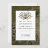 Ornamental Vintage Damask Bar Mitzvah Invitation | Zazzle