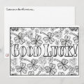 OrnaMENTALs Good Luck Shamrocks Color Your Own Card | Zazzle