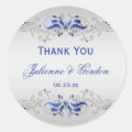 Elegant Calligraphy Dusty Rose Wedding Thank You Classic Round Sticker ...