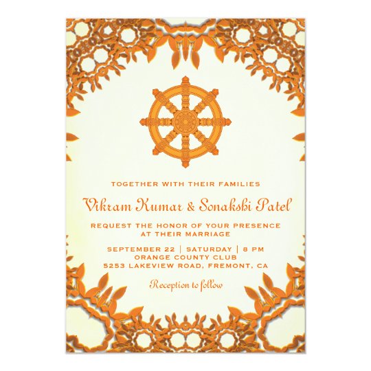 Ornate Dharma Wheel Indian Wedding Invitation | Zazzle.com