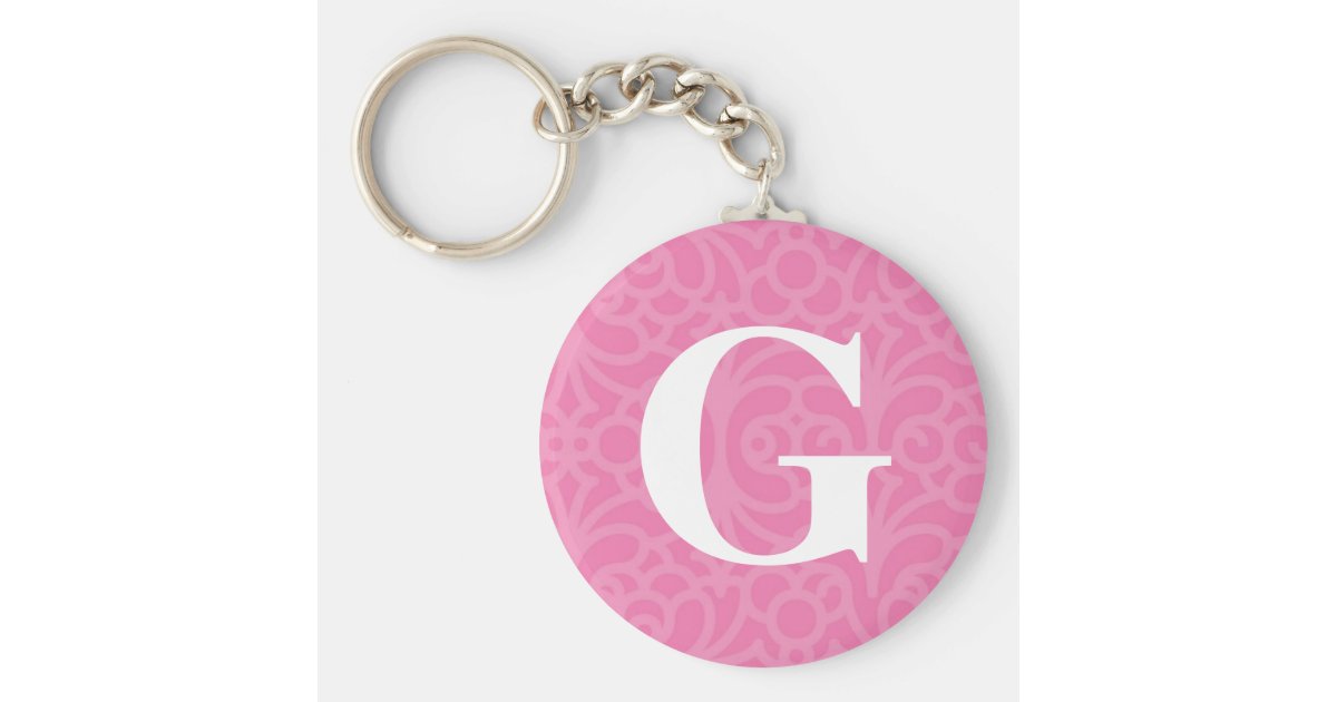 Ornate Floral Monogram - Letter G Keychain | Zazzle.com