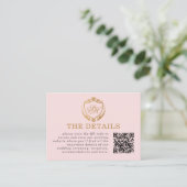 Ornate Gold Crest Tuscany Wedding Details QR Code Enclosure Card | Zazzle