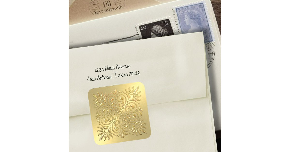 Ornate Gold Embossed Look Sticker | Zazzle