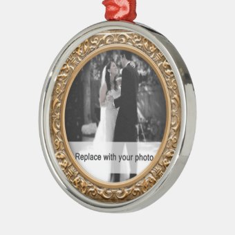 Ornate Gold Photo Frame Christmas Ornament | Zazzle