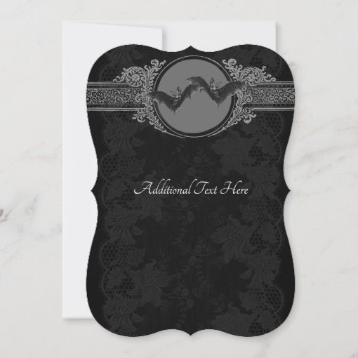 Ornate Gothic Elegant Bat Wedding Invitation | Zazzle
