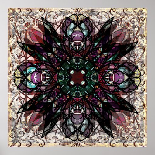 Ornate Gothic Mandala Magic Carpet Poster | Zazzle
