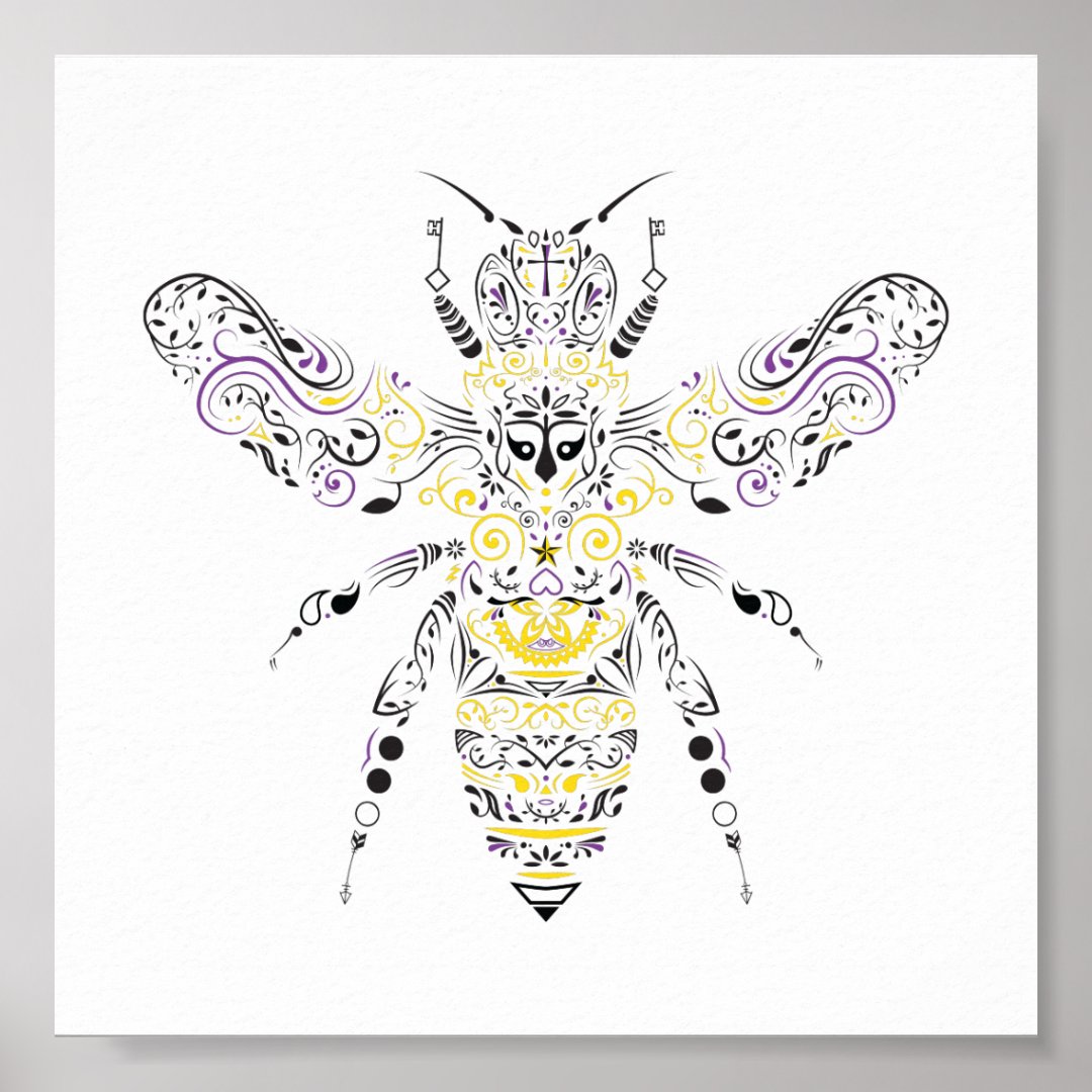 ornate honey bee poster | Zazzle