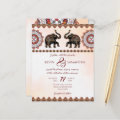 Ornate Indian elephant budget wedding invitation | Zazzle