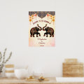 Ornate Indian elephant Indian wedding welcome sign | Zazzle