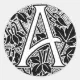 Ornate Letter "A" Classic Round Sticker | Zazzle
