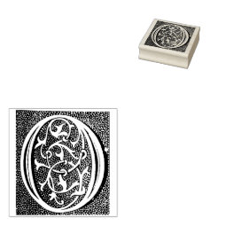 Ornate Monogram Vintage initial letter O Rubber Stamp | Zazzle