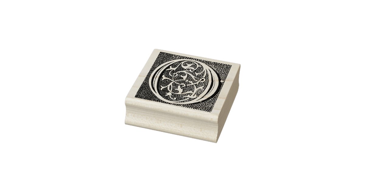 Ornate Monogram Vintage initial letter O Rubber Stamp | Zazzle