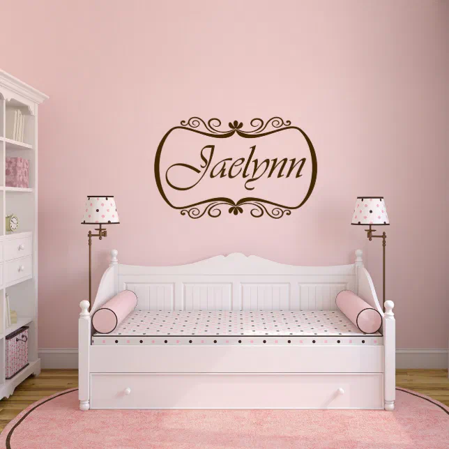 Ornate Name With Border X-Large Wall Decal | Zazzle