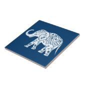 Ornate Patterned Blue Elephant Tile | Zazzle