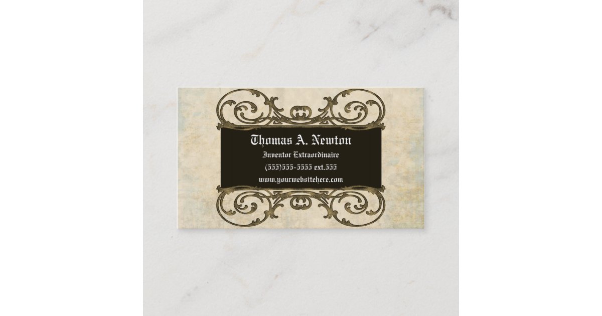 Ornate Plaque Vintage Goth Steampunk Business Card | Zazzle