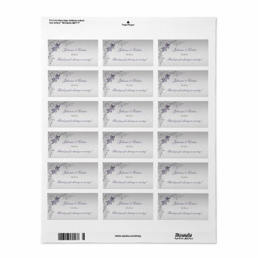 Ornate Purple Silver Floral Address Label | Zazzle