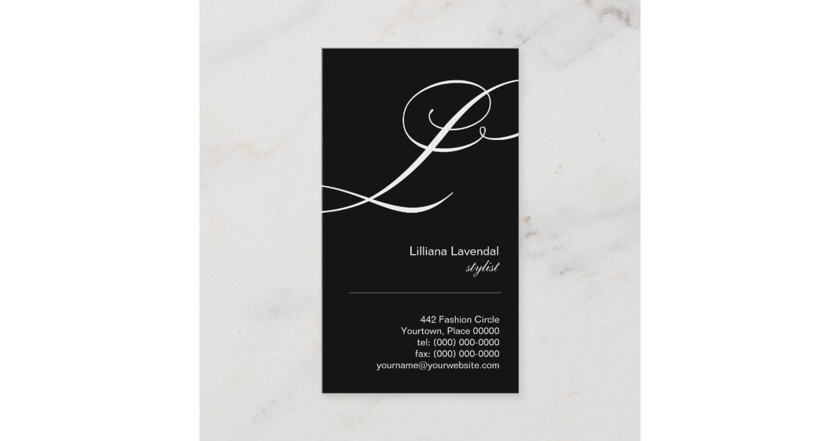 Ornate Script Monogram L Business Card | Zazzle