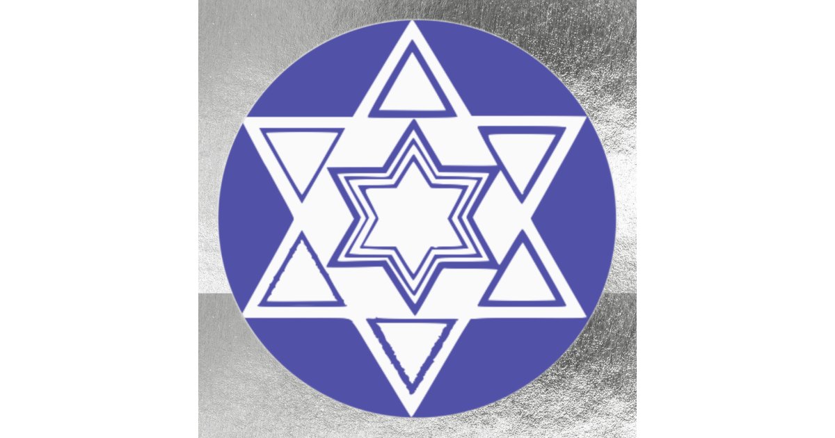 Ornate Star of David Classic Round Sticker | Zazzle