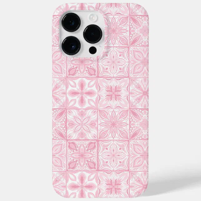 Ornate tiles in pink Case-Mate iPhone case | Zazzle