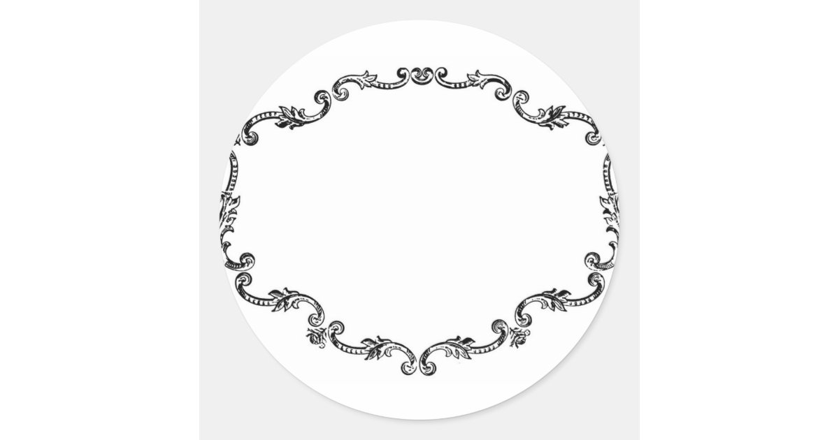 Ornate Vintage Frame Classic Round Sticker | Zazzle