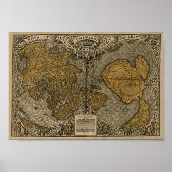 Oronce Fine 1531 World map Poster | Zazzle