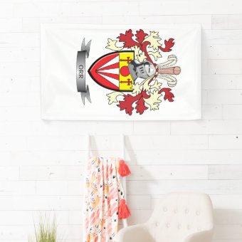 Orr Family Crest Coat of Arms Banner | Zazzle