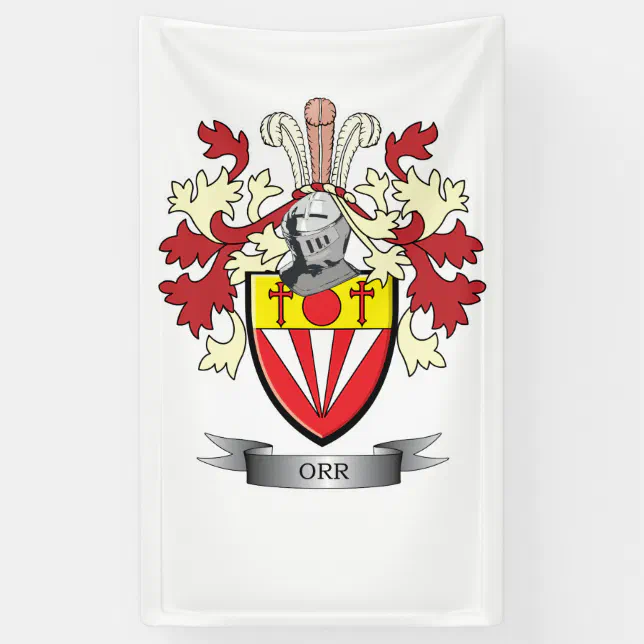 Orr Family Crest Coat of Arms Banner | Zazzle
