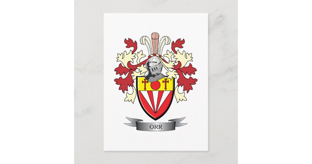 Orr Family Crest Coat of Arms Postcard | Zazzle