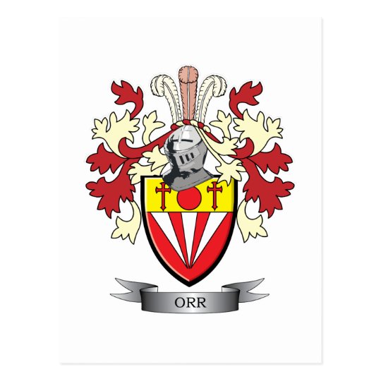 Orr Family Crest Coat of Arms Postcard | Zazzle.com