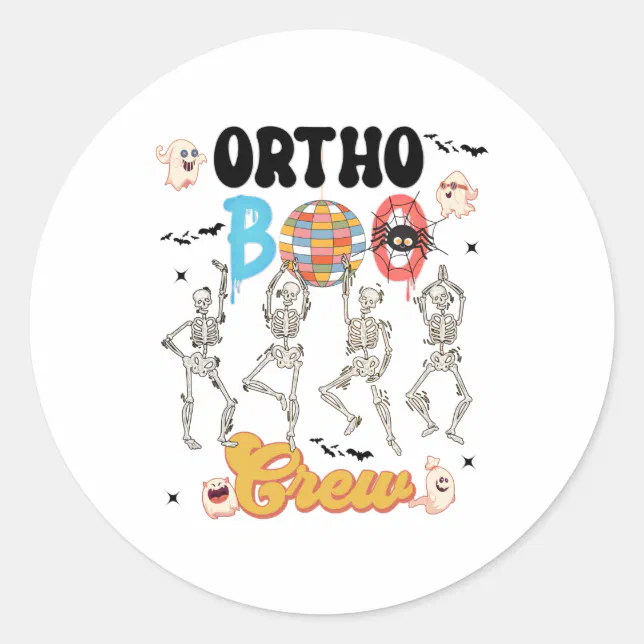 Ortho Orthopedic Halloween Boo Crew Classic Round Sticker | Zazzle