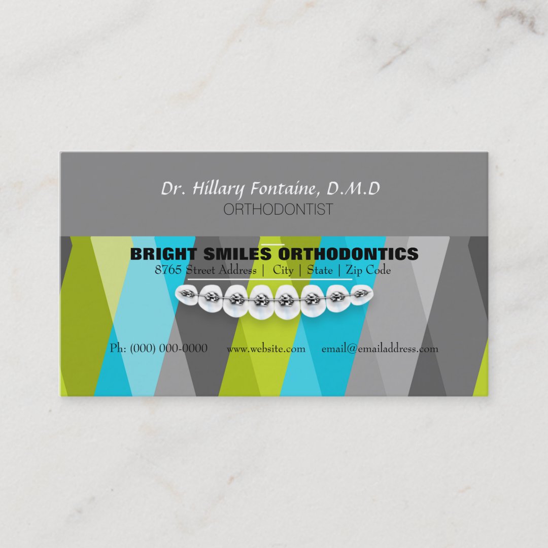 Orthodontist Business Card With Appointment Card | Zazzle