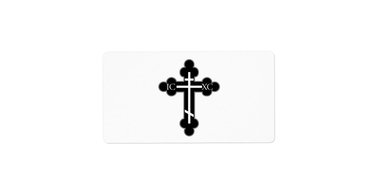 Orthodox cross label | Zazzle