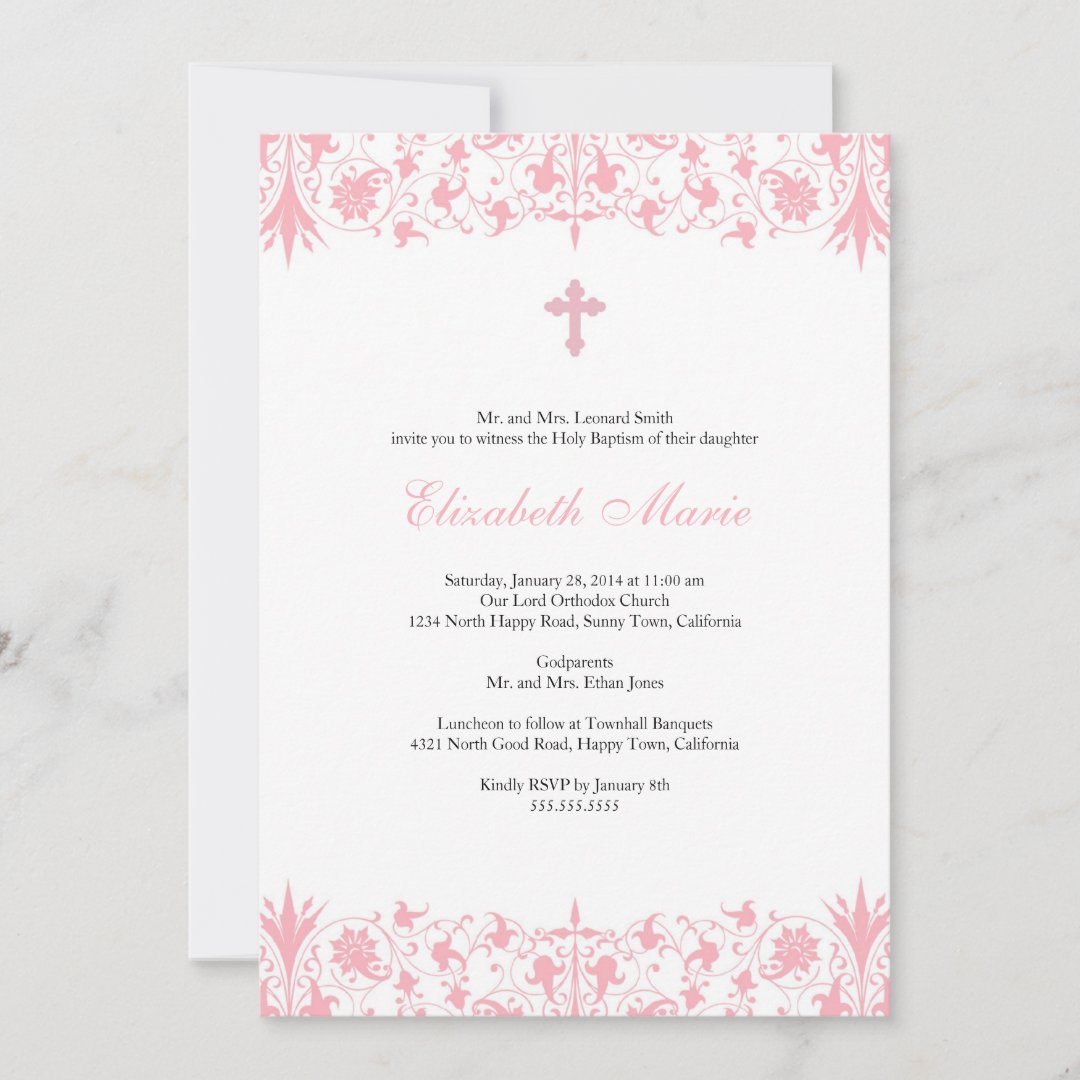Orthodox Elegant Baptism Invitation | Zazzle