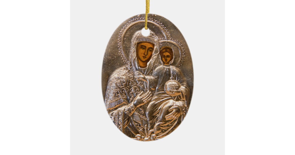 Orthodox icon ceramic ornament | Zazzle