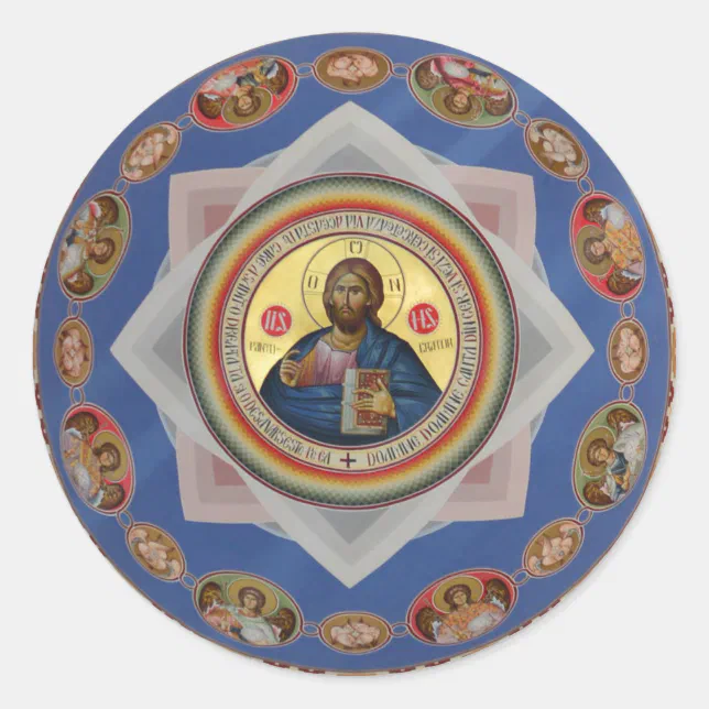 orthodox icon god church religion saint classic round sticker | Zazzle