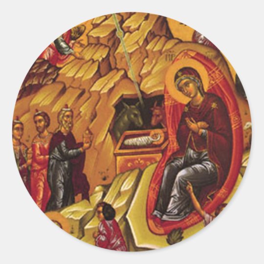 Orthodox Nativity Classic Round Sticker | Zazzle.com